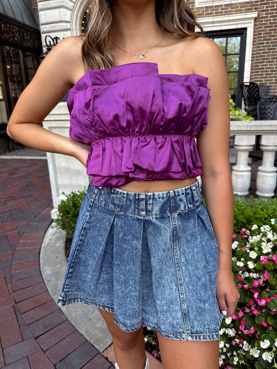 Emma Strapless Lettuce Top Plum Aveliv