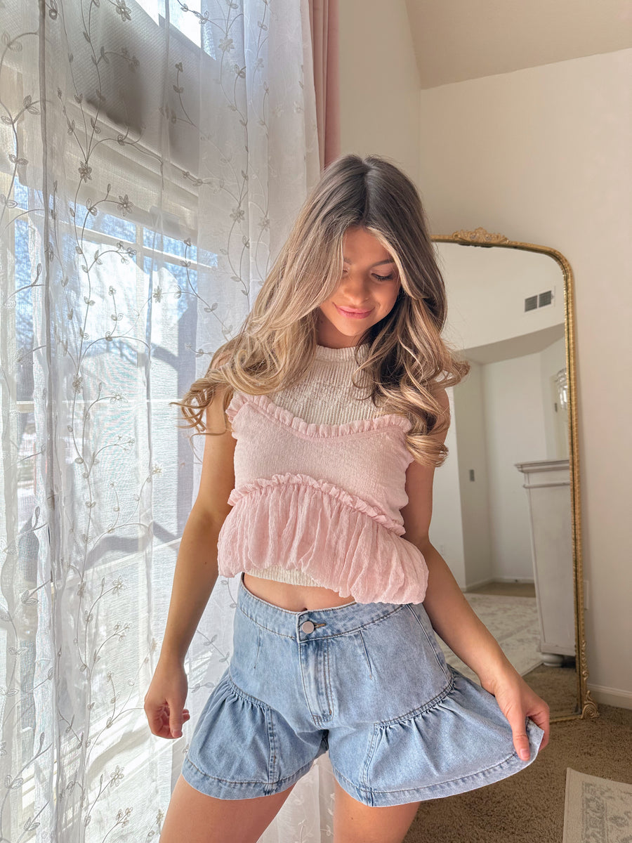 SMALL - Ellie Layered Top - Cream / Pink – AVE+LIV