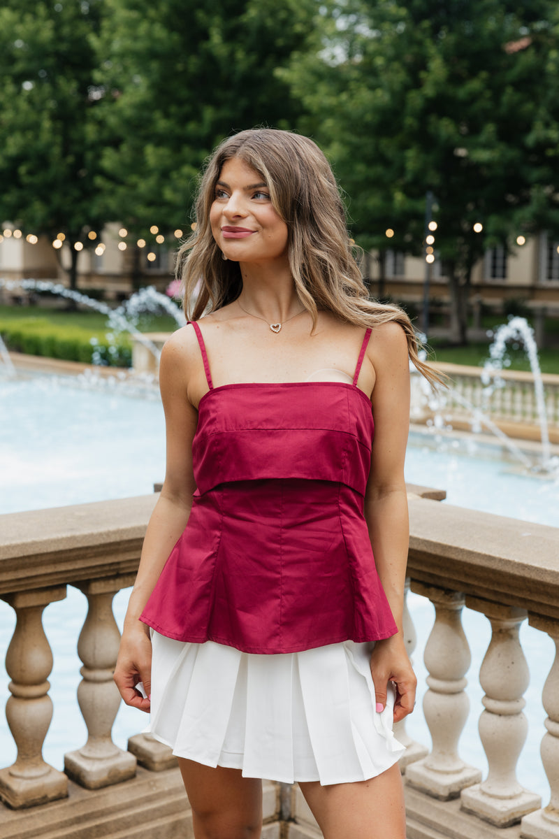Claire Tank Top - Maroon – AVE+LIV